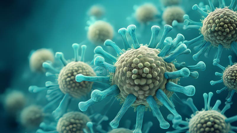 Background Texture: Virus in Human Blood. Viruses, Close-up, View Under ...