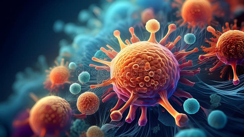 Background Texture: Virus in Human Blood. Viruses, Close-up, View Under ...