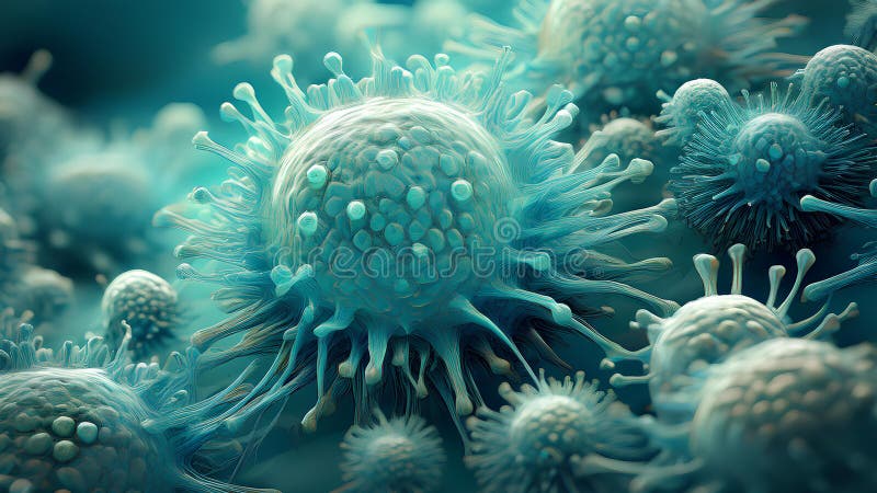 Background Texture: Virus in Human Blood. Viruses, Close-up, View Under ...