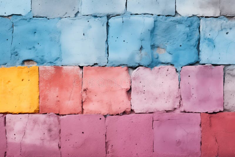 Background and Texture of a Wall with Colorful Bricks Stock ...