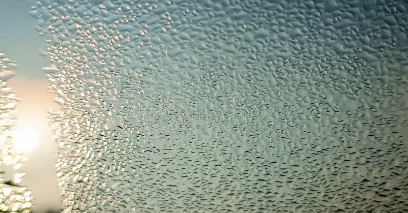 Background Texture of Water Drops or Dew on the Windshield or Windows ...