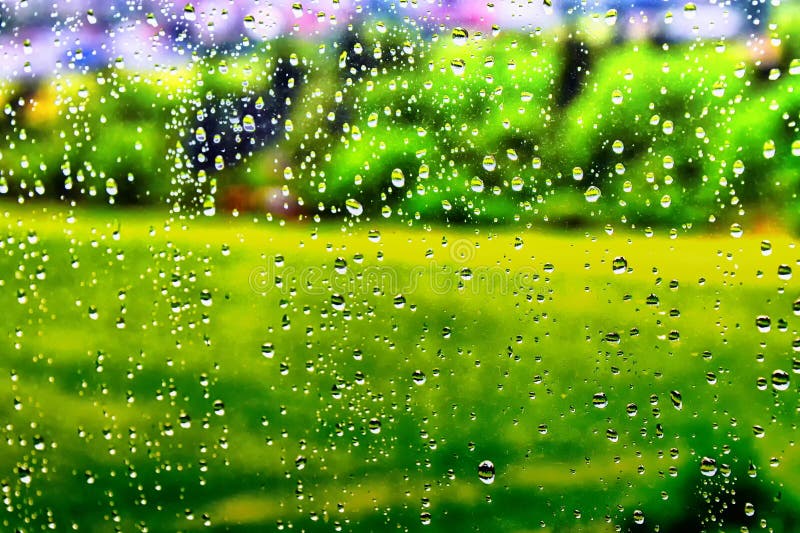 Background Texture of Window Glass Covered with Water Drops after ...