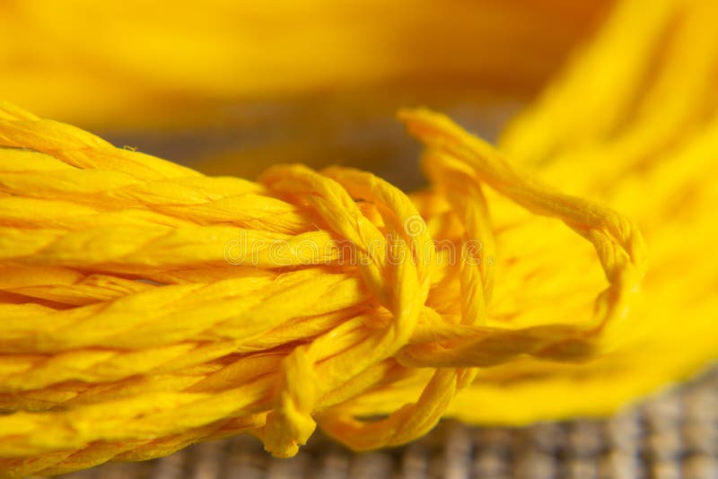 Background Texture of Yellow Rope with Knot. Concept and Design Stock ...