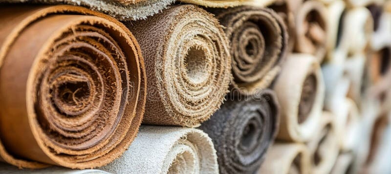 Background Textures of Natural Different Colours Tanning Leather Rolls ...