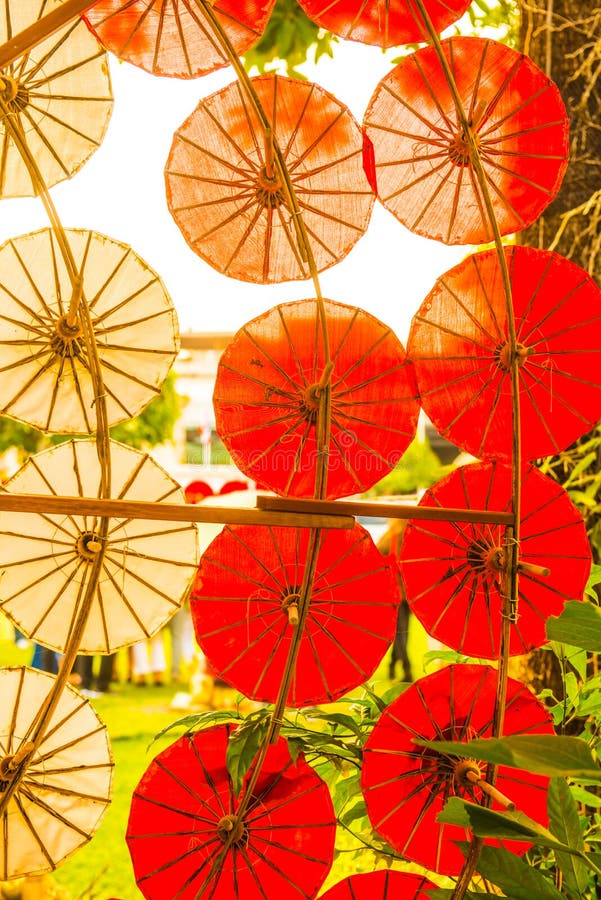 Background of Thai Native Umbrella Stock Photo - Image of backdrop ...
