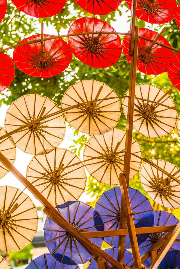 Background of Thai Native Umbrella Stock Image - Image of chiangmai ...