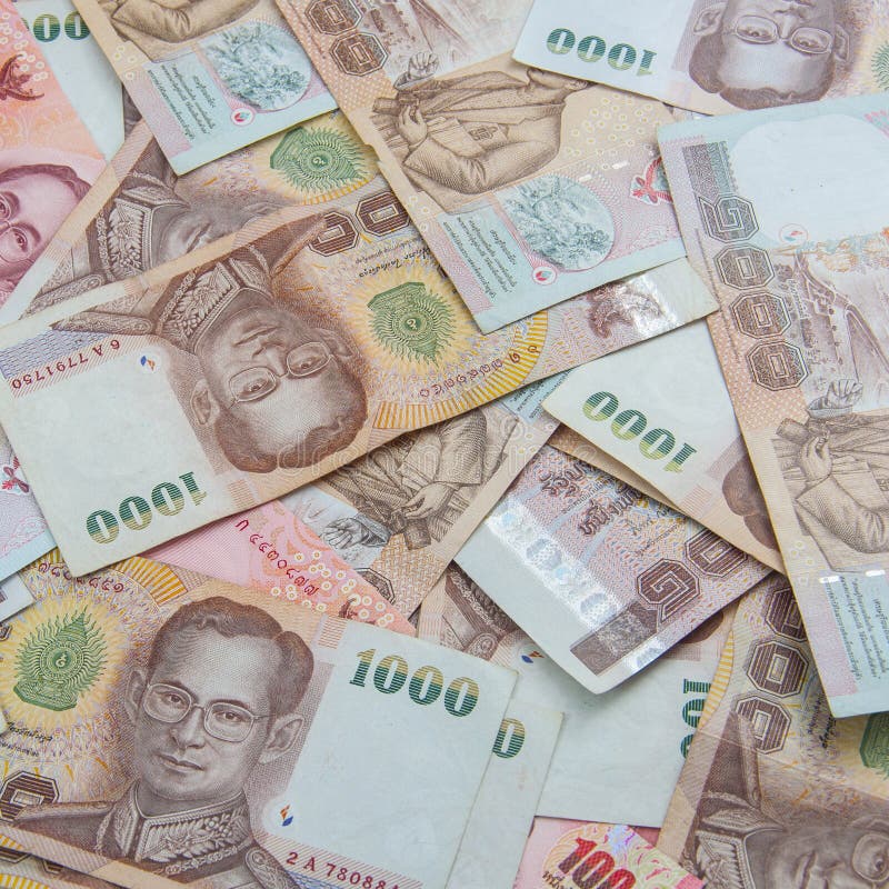 Background of Thailand 1000 Baht Notes Stock Image - Image of currency ...