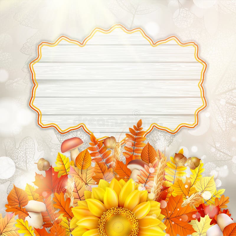 Background on a Theme of Autumn. EPS 10 Stock Vector - Illustration of ...