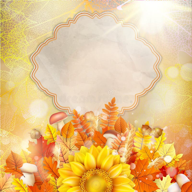 Background on a Theme of Autumn. EPS 10 Stock Vector - Illustration of ...