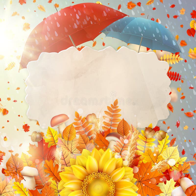 Background on a Theme of Autumn. EPS 10 Stock Vector - Illustration of ...