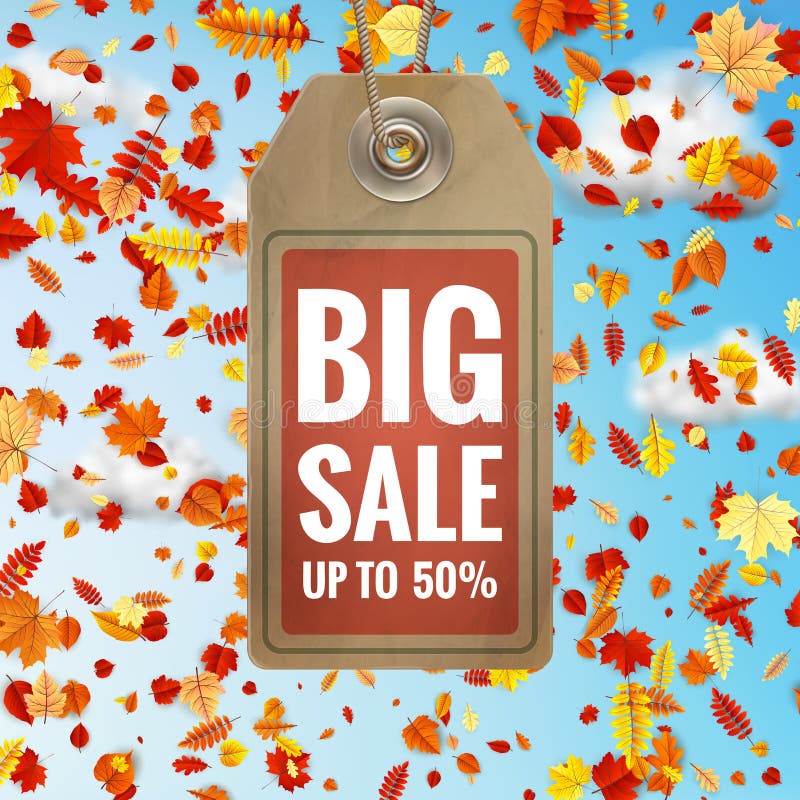 Background on a Theme of Autumn. Sale Stock Vector - Illustration of ...