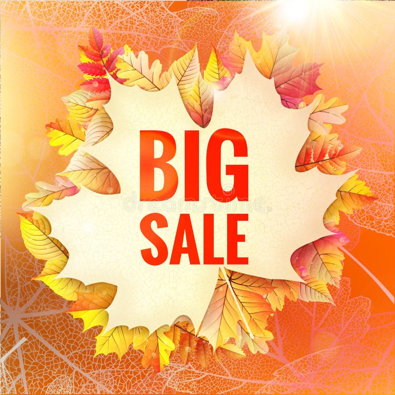 Background on a Theme of Autumn. Sale Stock Vector - Illustration of ...