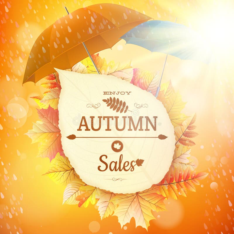 Background on a Theme of Autumn. Sale Stock Vector - Illustration of ...