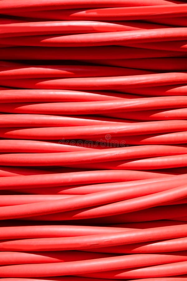 Background of Thick Red Electrical Cable Used for High-voltage Power ...