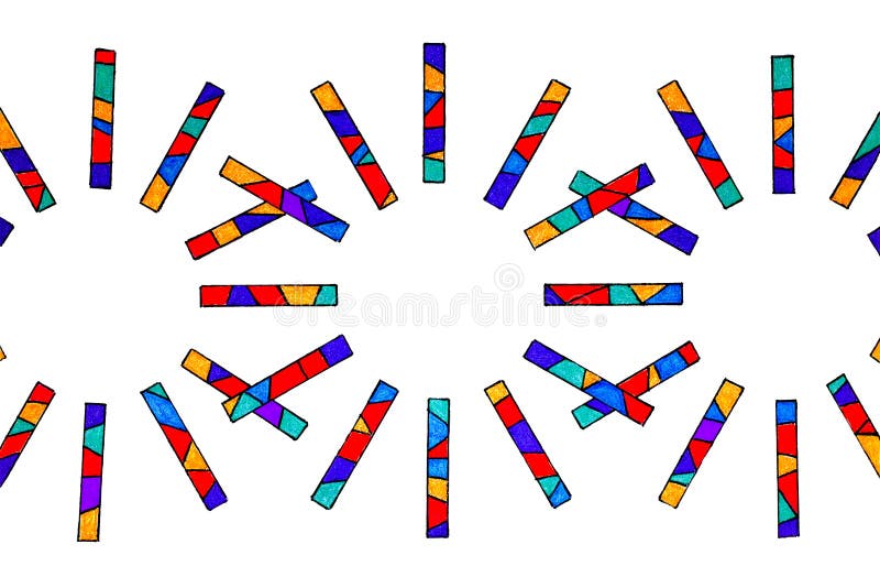 Radiating Pattern on Watercolor Abstract. Stock Illustration ...
