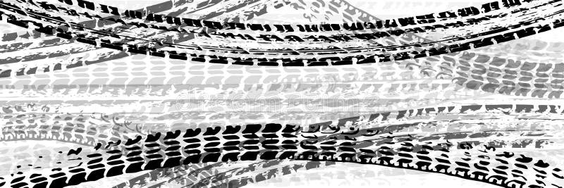 Background with Tire Wheel Marks of Cars. Vector Illustration Stock ...
