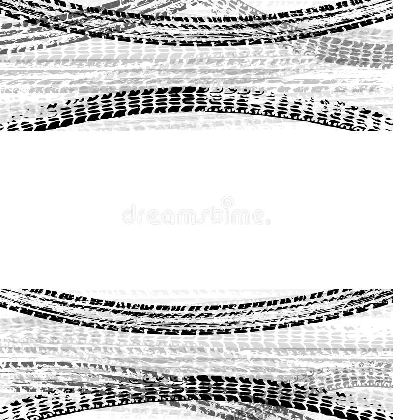 Background with Tire Wheel Marks of Cars. Vector Illustration Stock ...