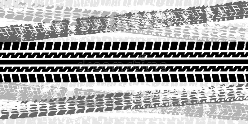 Background with Tire Wheel Marks of Cars. Vector Illustration Stock ...