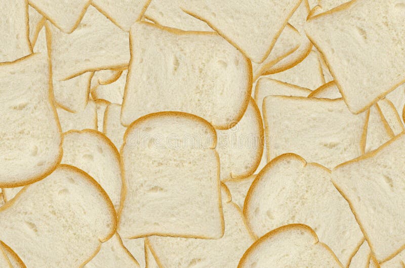 Background with Toast Sliced of White Bread. Top View Stock Image ...