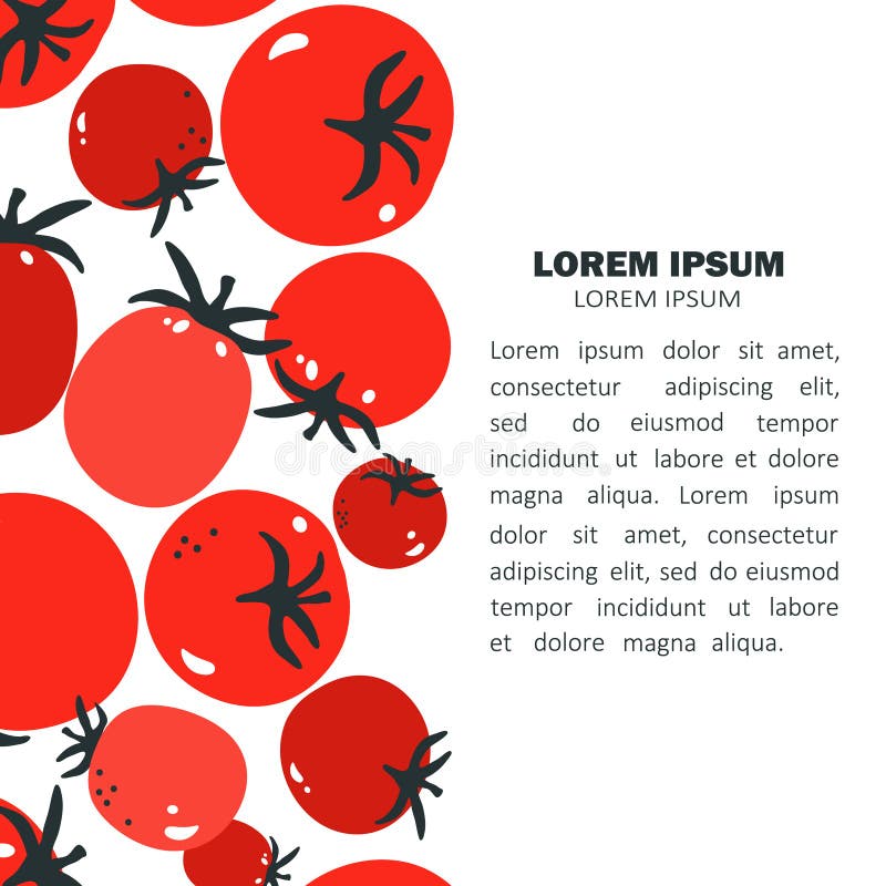 Background with Tomatoes and Place for Text Stock Vector - Illustration ...