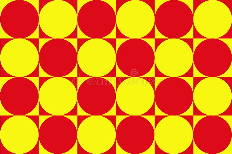 Geometric Two-tone Pattern: Red and Yellow Circle in the Seamless ...