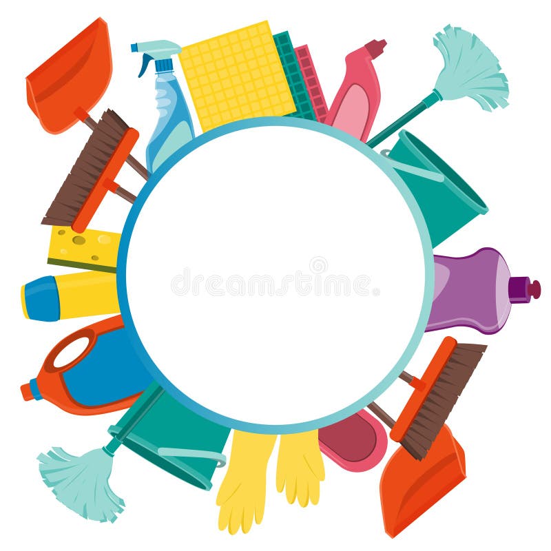 Background Tools for Cleaning Stock Vector - Illustration of liquid ...