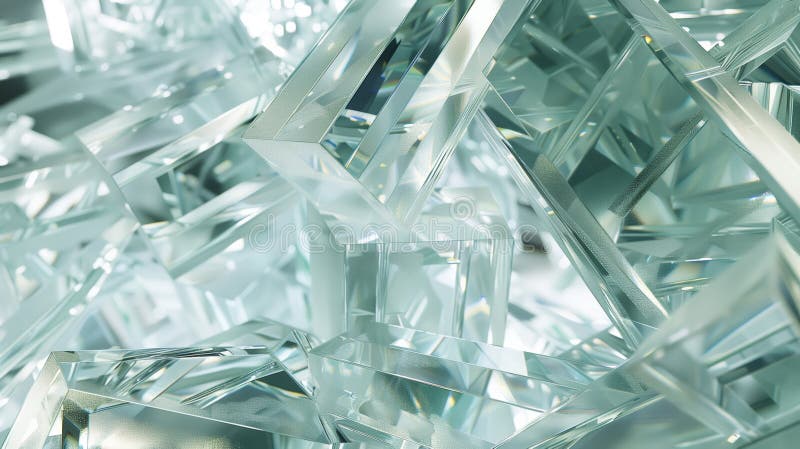 Background of Transparent Glass Geometry Rendered in 3D Stock Image ...
