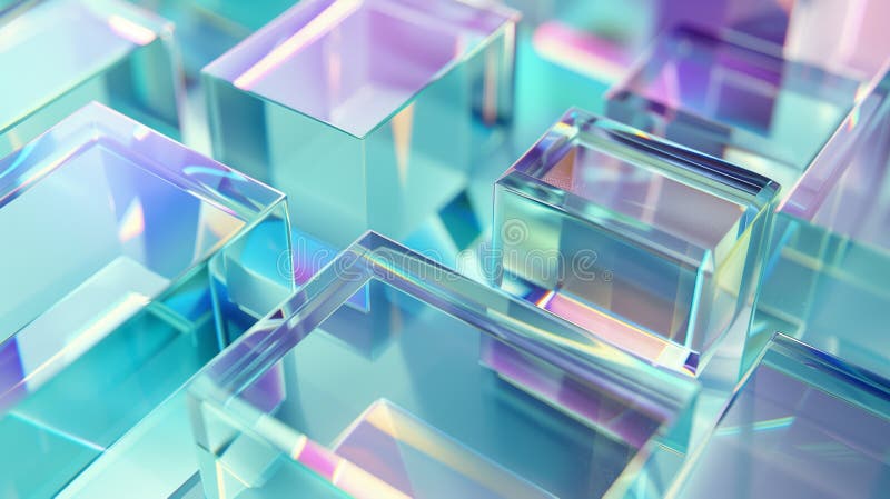 Background of Transparent Glass Geometry Rendered in 3D Stock Image ...