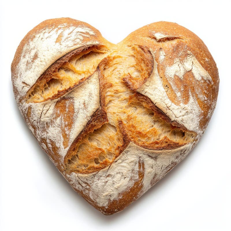 Background of a Transparent Heart-shaped Bread Loaf Stock Photo - Image ...