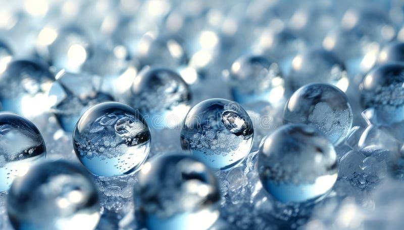 Background of Transparent Round Glass Balls, AI Stock Illustration ...