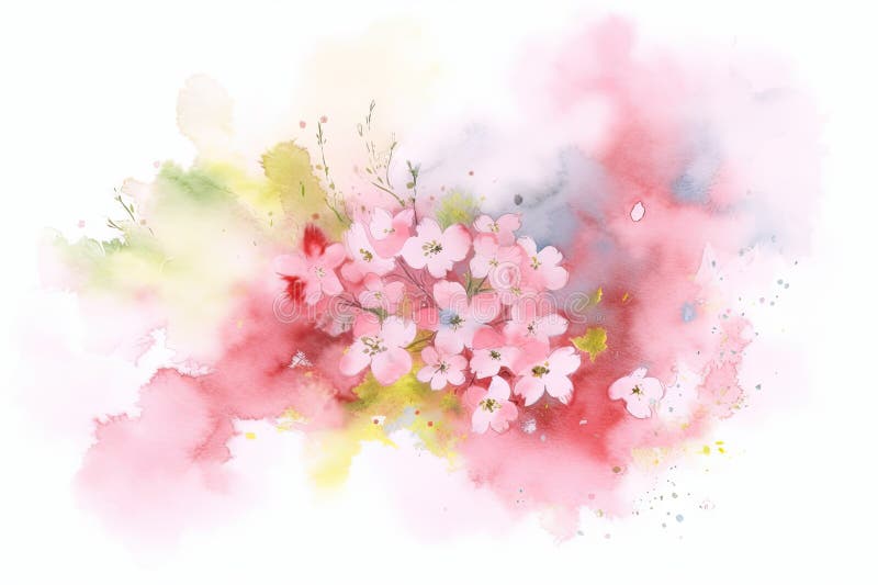 Background Transparent Watercolor Floral Spring Stock Illustration ...