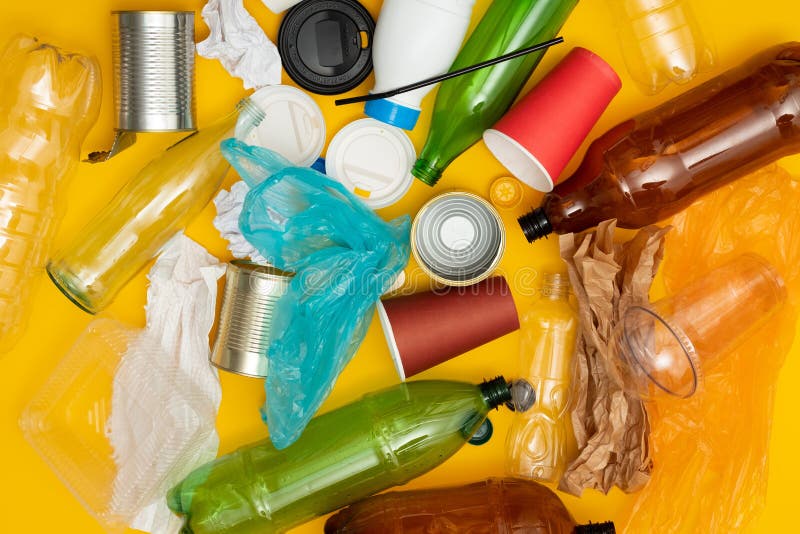 Heap of Plastic Trash Bin Waiting To Recycle Stock Image - Image of ...