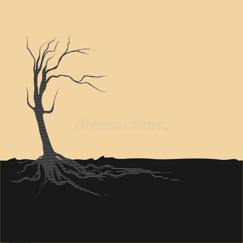 Background with Tree, Branches, Roots, Vector Illustration Stock Vector ...