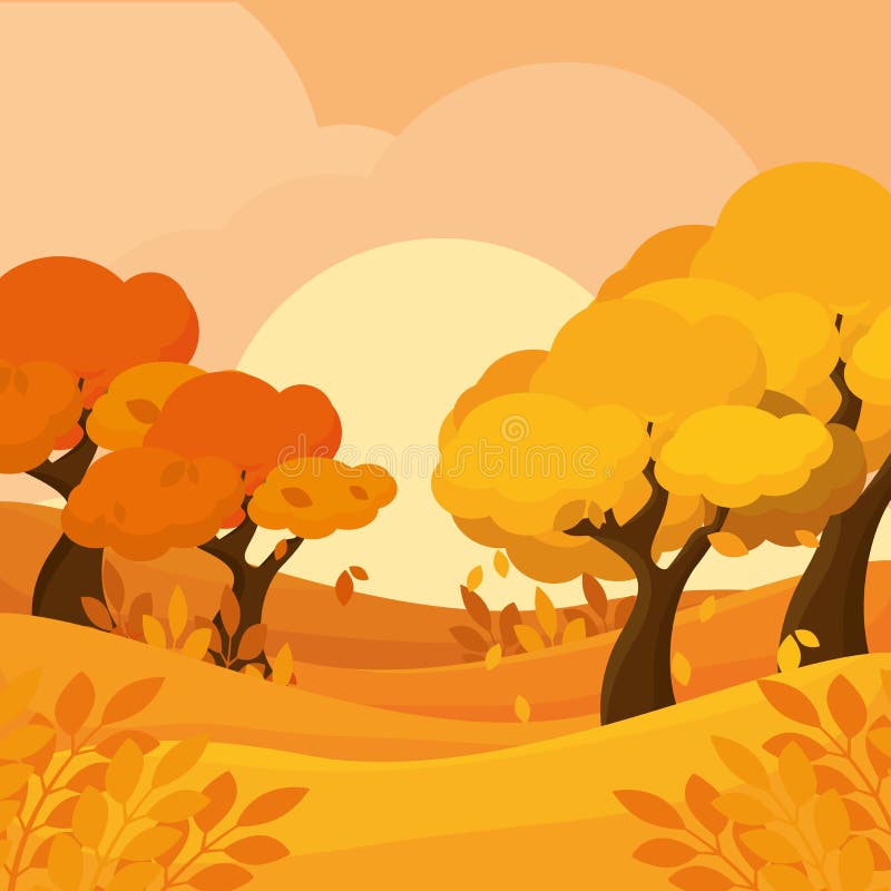Background Trees Field Autumn Vector Illustration Stock Vector ...