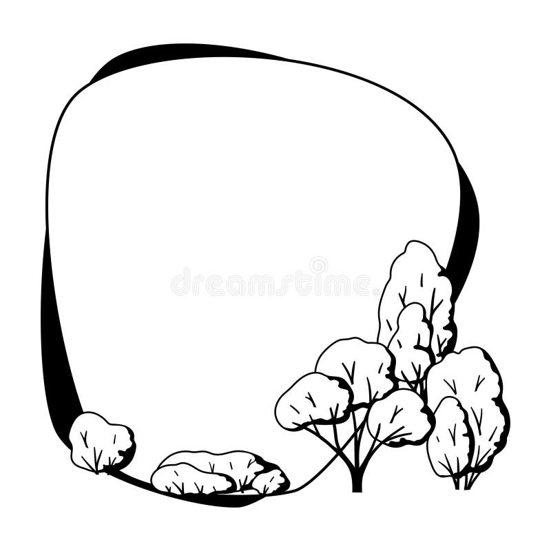 Background with Trees. Spring or Summer Stylized Plants Stock ...