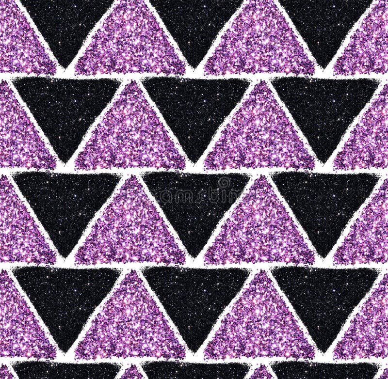 Background with Triangles of Black and Purple Glitter, Seamless Pattern ...