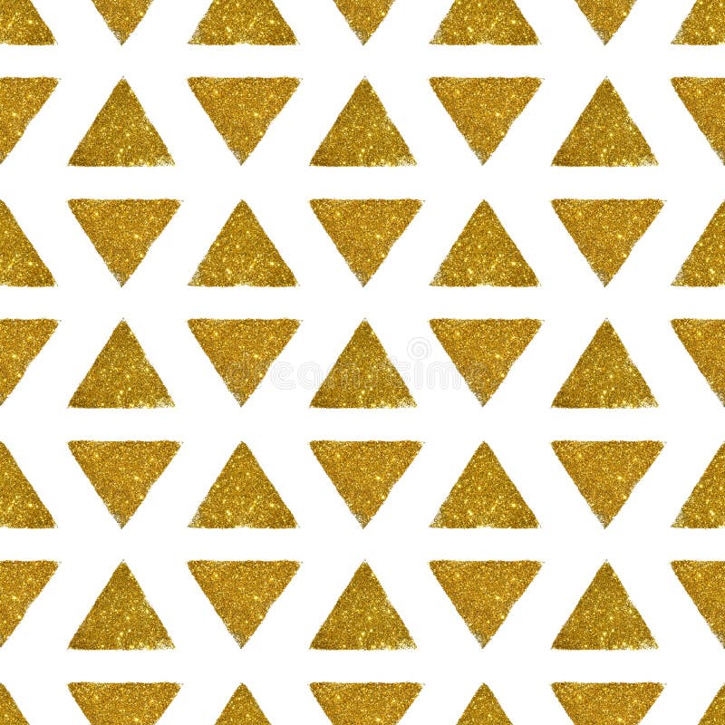 Background with Triangles of Golden Glitter, Seamless Pattern Stock ...