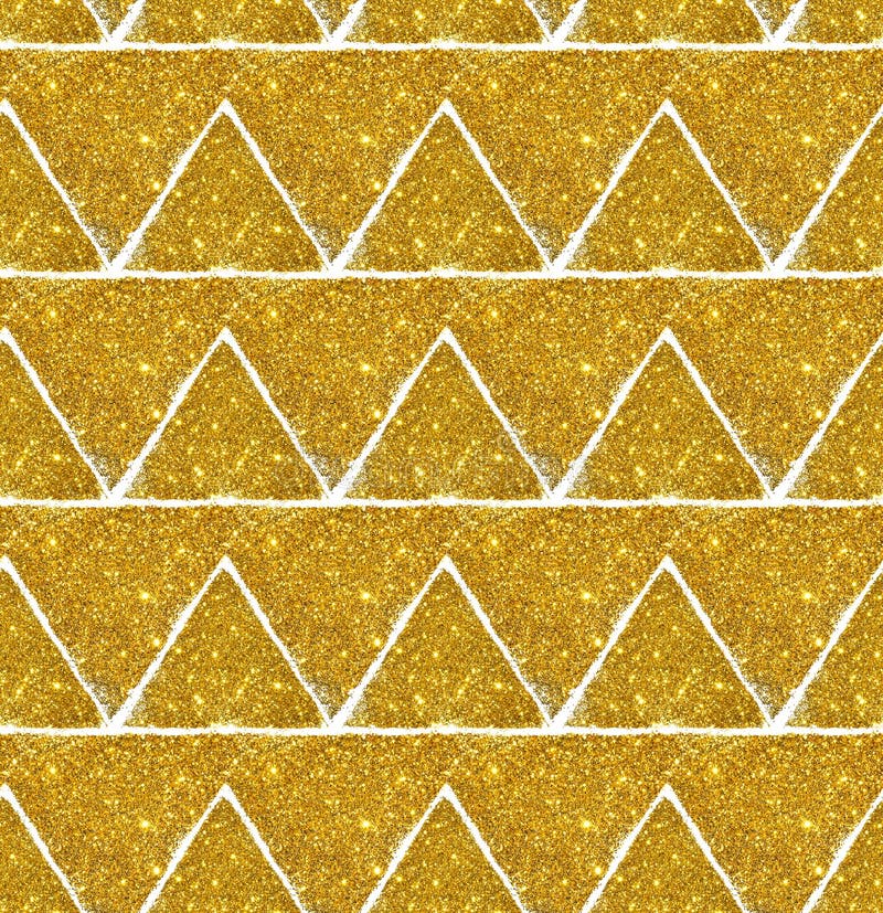 Background with Triangles of Golden Glitter, Seamless Pattern Stock ...