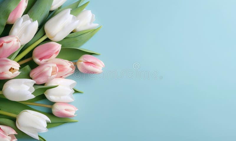 Background with Tulip Flowers. for Banner, Postcard, Book Illustration ...
