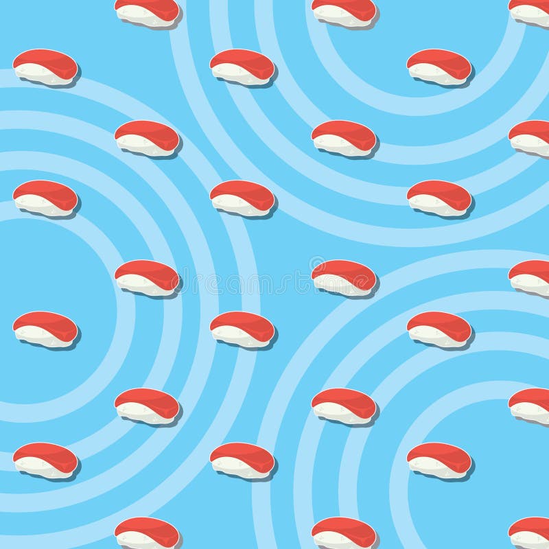 Background with Tuna Sushi. Vector Illustration Decorative Design Stock ...
