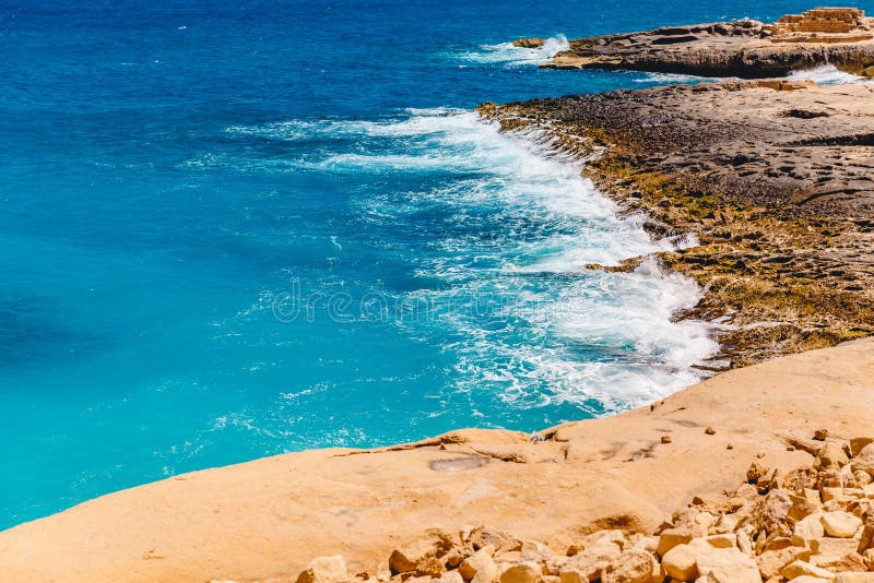 Background Turquoise Water Sea with Stones Beach, Transparent Bottom ...