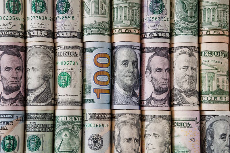 Background of Twisted Dollar Banknotes Stock Photo - Image of design ...