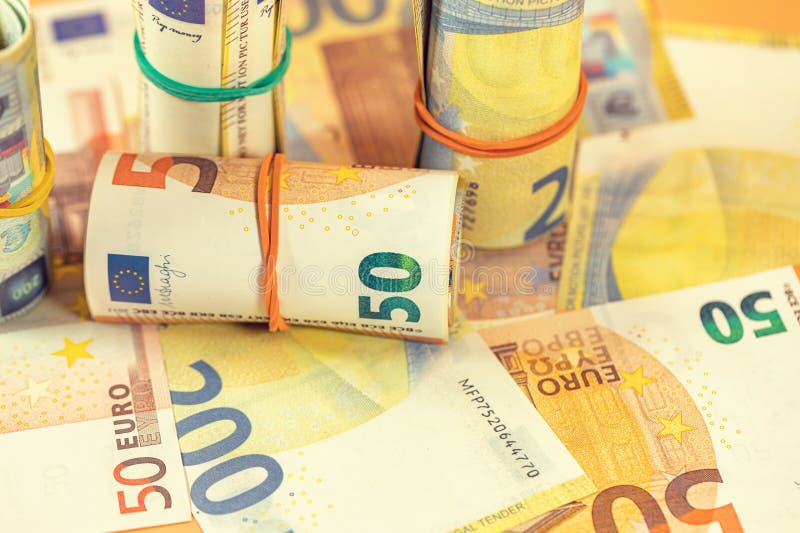 Background of Twisted and Scattered Euro Banknotes Stock Photo - Image ...