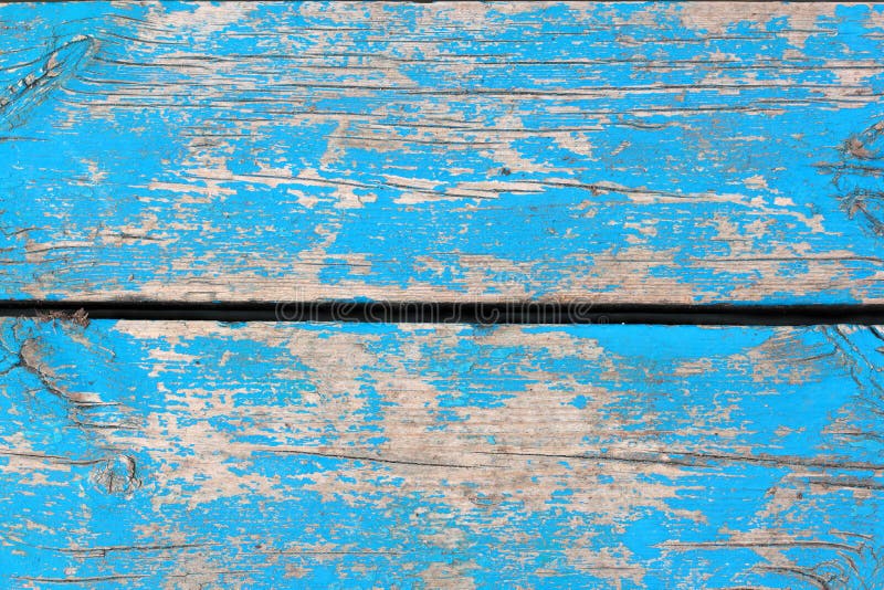 The Background of the Two Boards with Peeling Blue Paint Stock Image ...