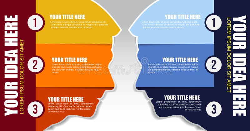 Background With Two Heads In Opposition Stock Illustration ...