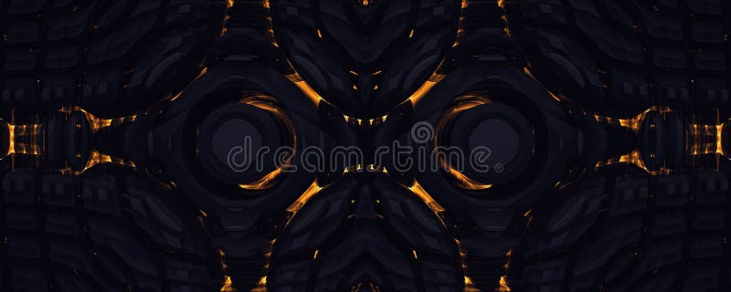 3d Background of Two Hot Alien Jet Engines Stock Illustration ...