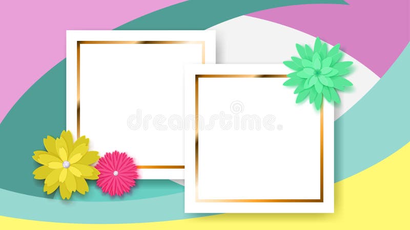 Background with Rectangle Frames and Flowers Stock Vector ...