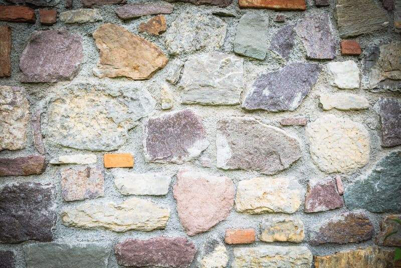 Background of Unshaped Stone or Rock Wall Stock Image - Image of cement ...