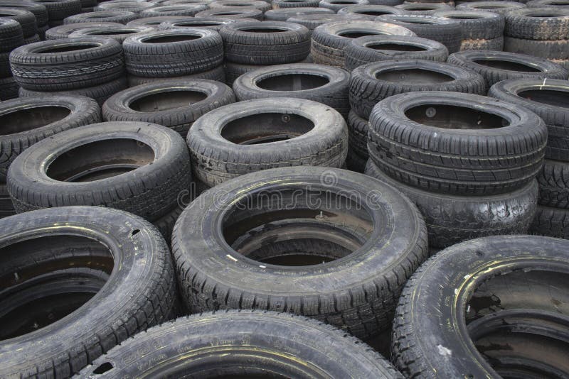 Background of Used Car Tires Stock Photo - Image of worn, distance ...