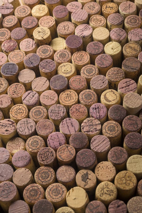 Background of Used Corks from Red Wine Bottles Vertically Stock Image ...